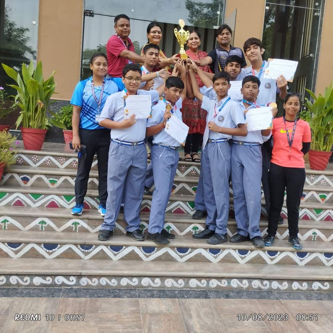 GNWS Students securing the first position in U-15 Basketball Tournament